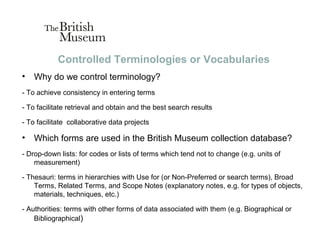 Tanya Szrajber, The British Museum Collection Database | PPT