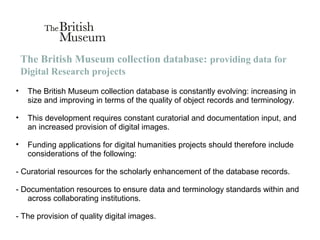 Tanya Szrajber, The British Museum Collection Database | PPT