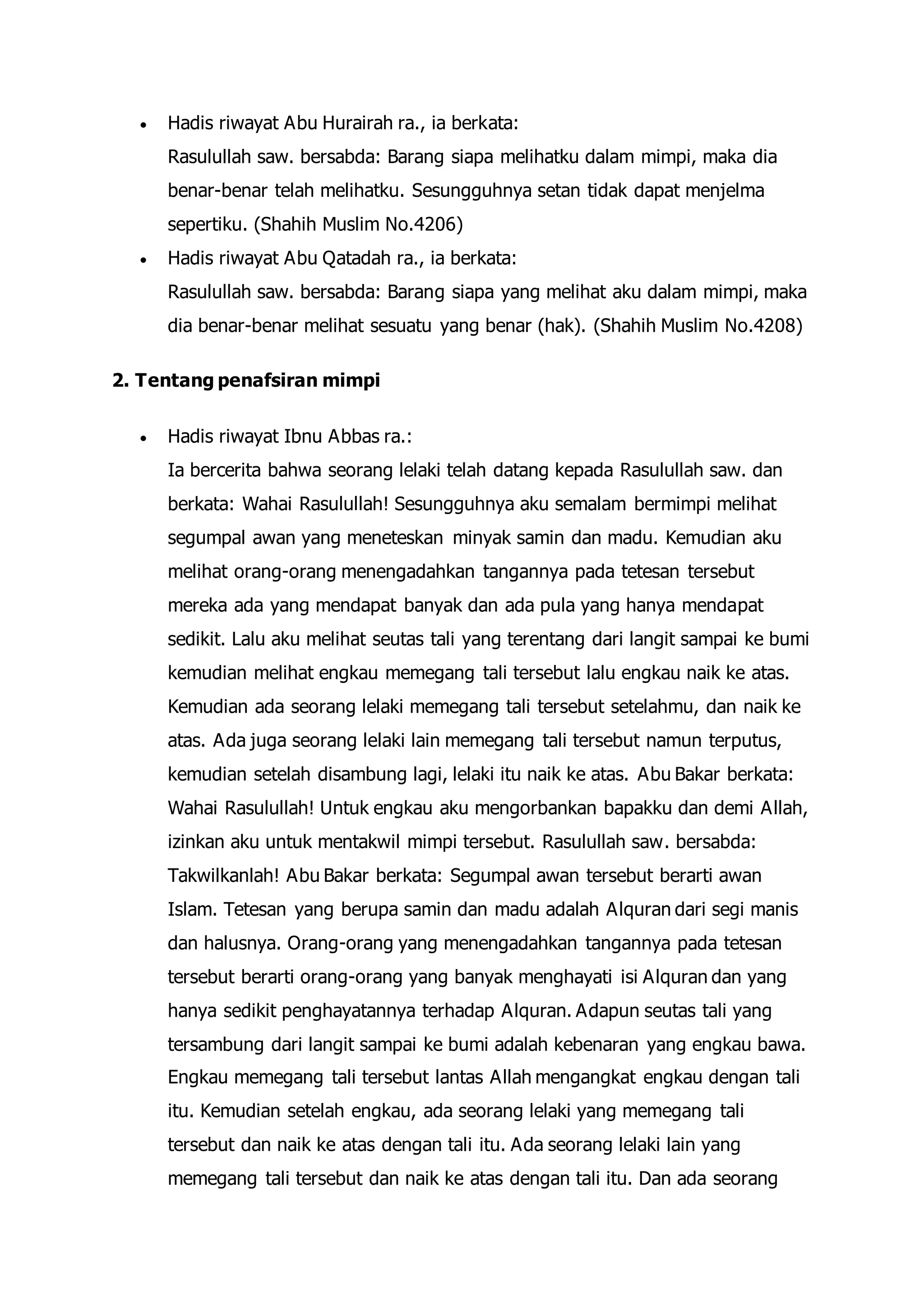 Tanya jawab kitab mimpi | DOCX