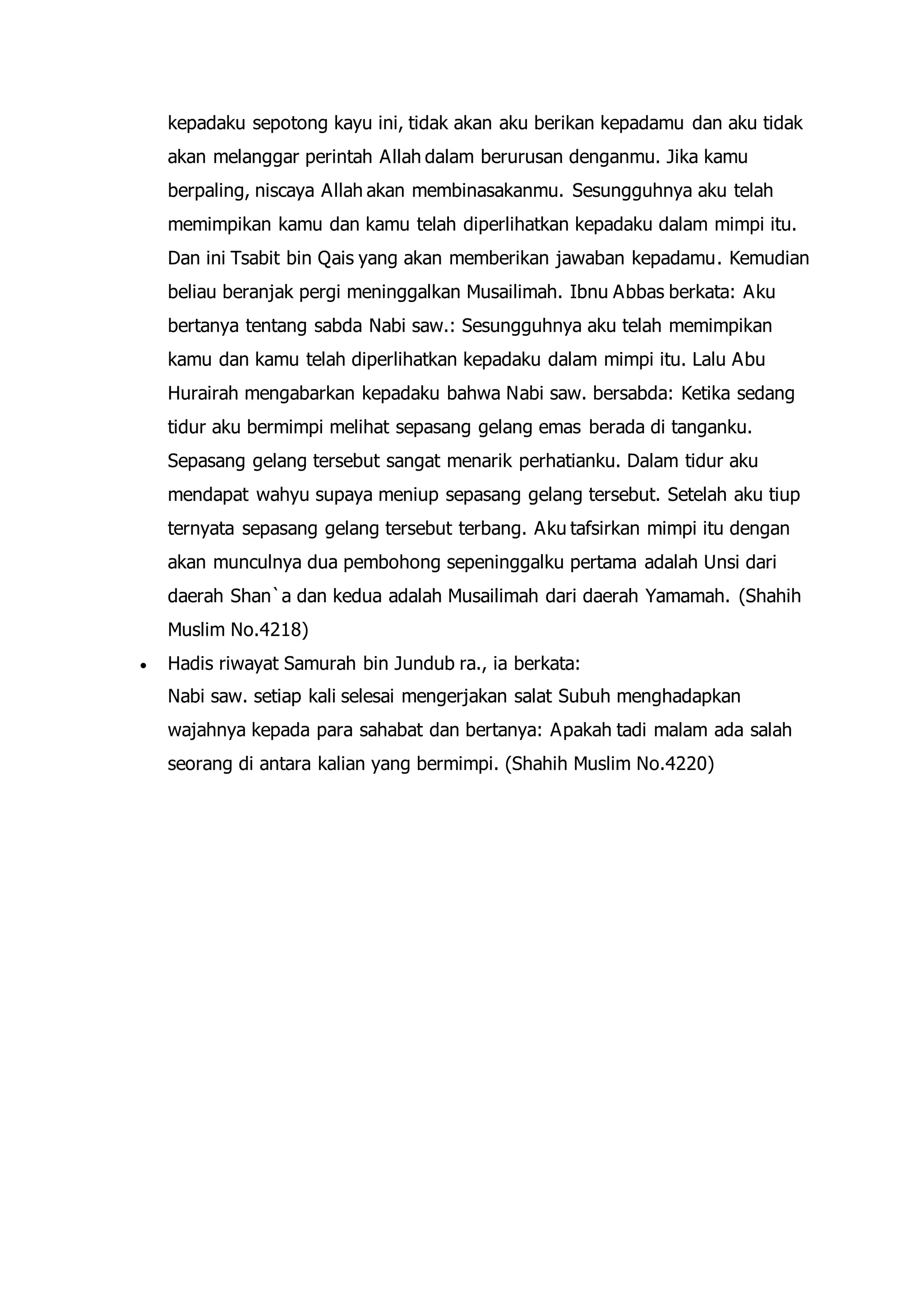 Tanya jawab kitab mimpi | DOCX