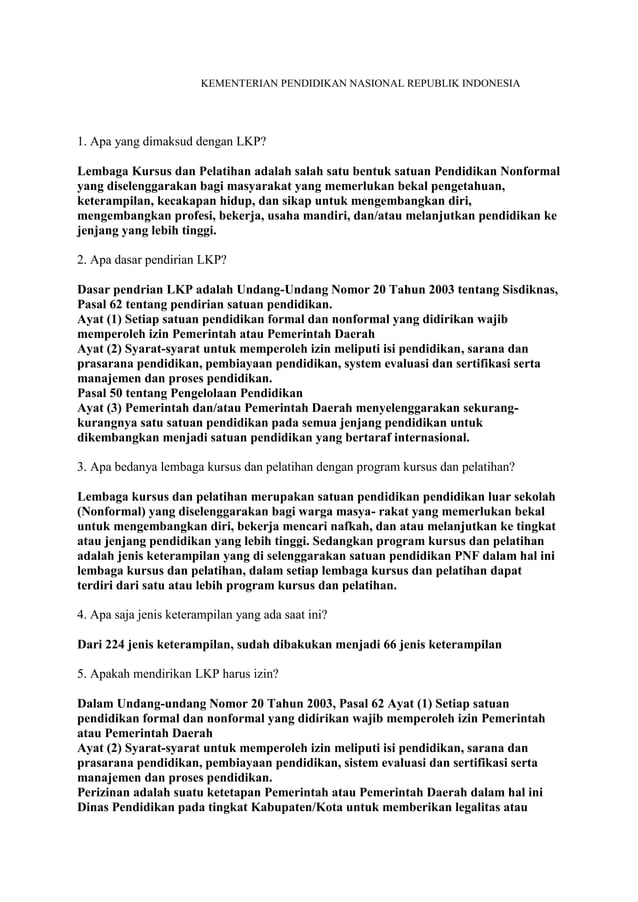 Tanya jawab tentang lkp | PDF