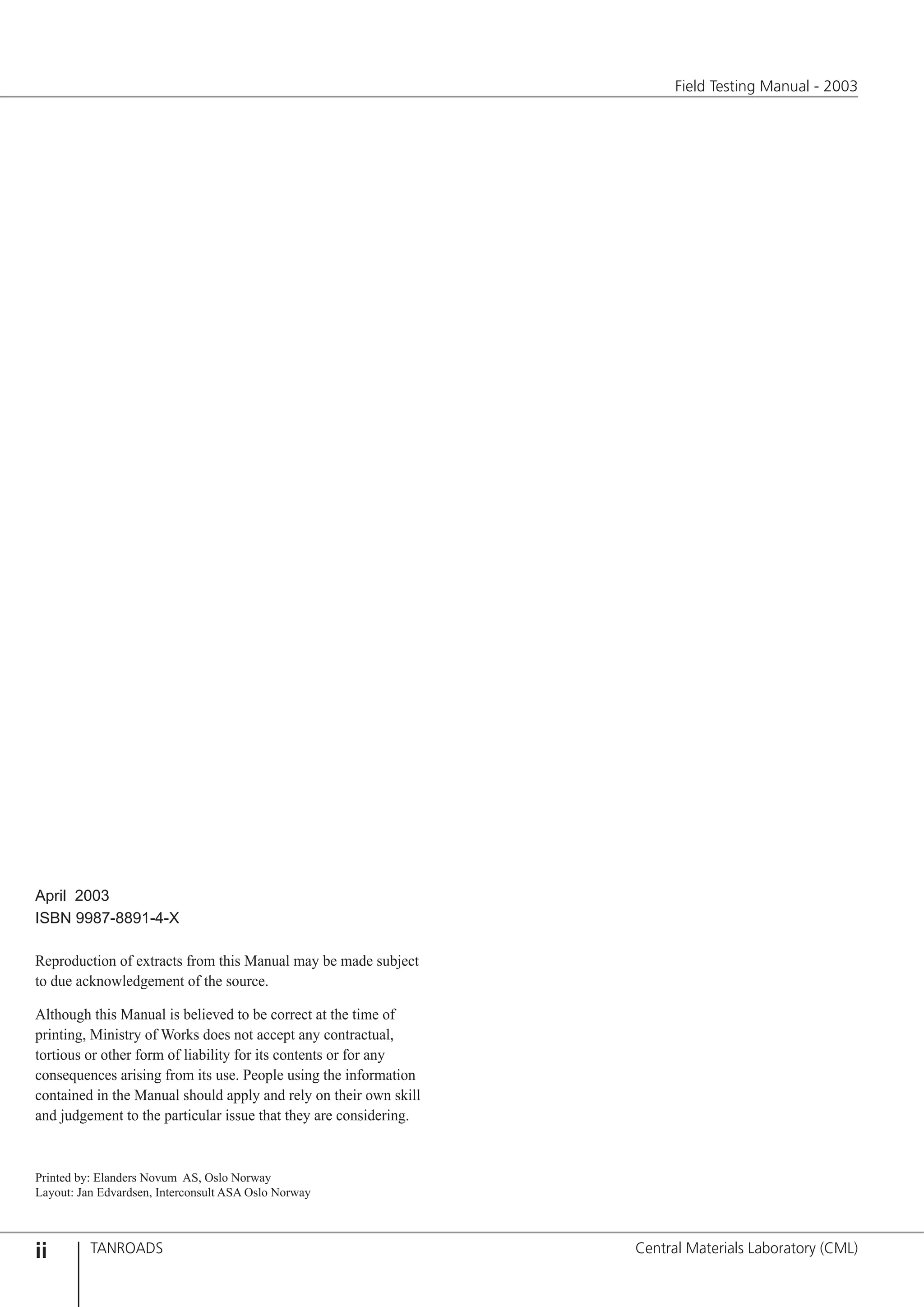 Tanzania field testing manual (2003) | PDF