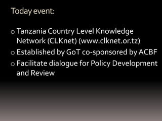 Tanzania Llobal Learning Agency (TaGLA) intro | PDF