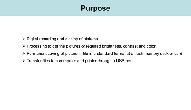 Digital Camera Hardware and software architecture | PPT | Computing | Technology & Computing