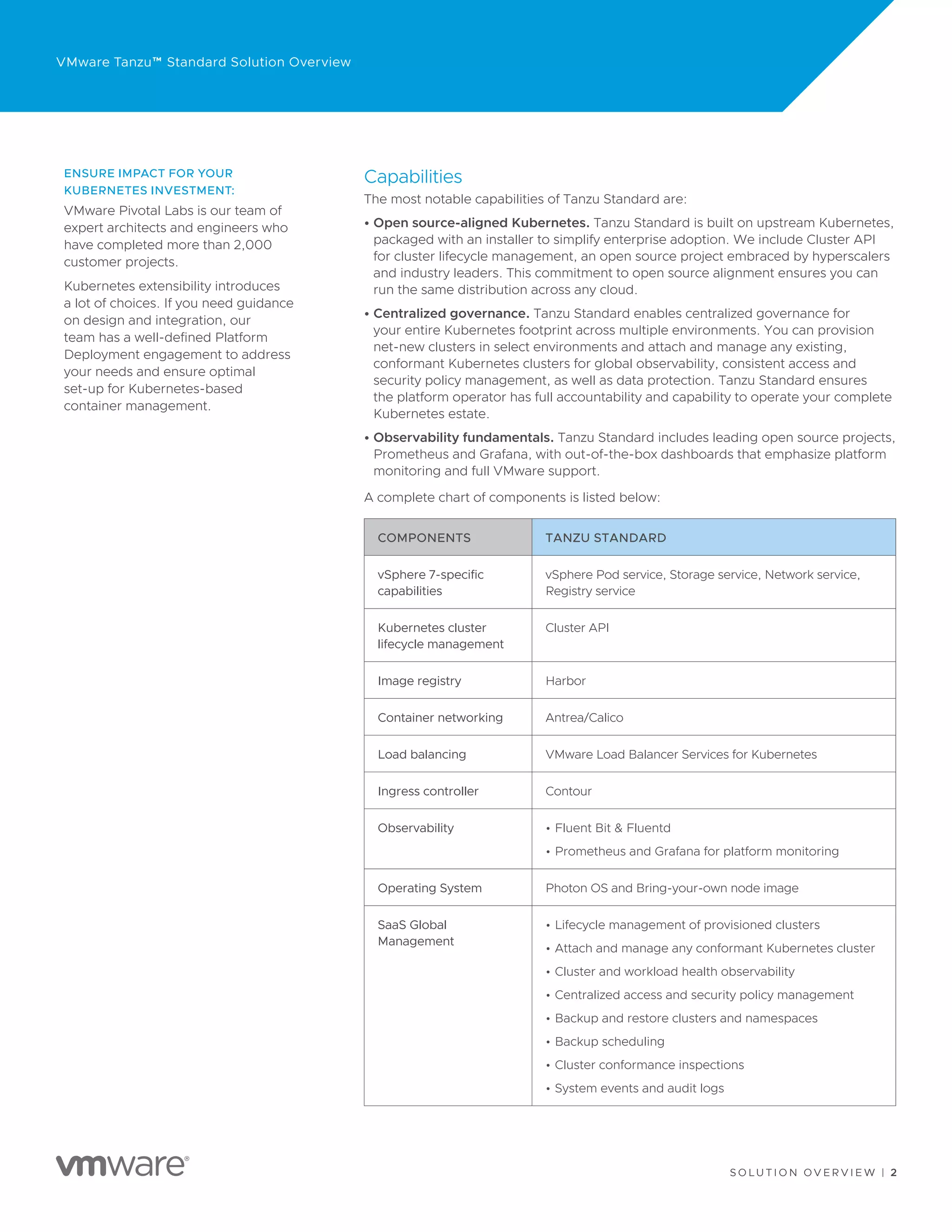 Tanzu Standard | PDF