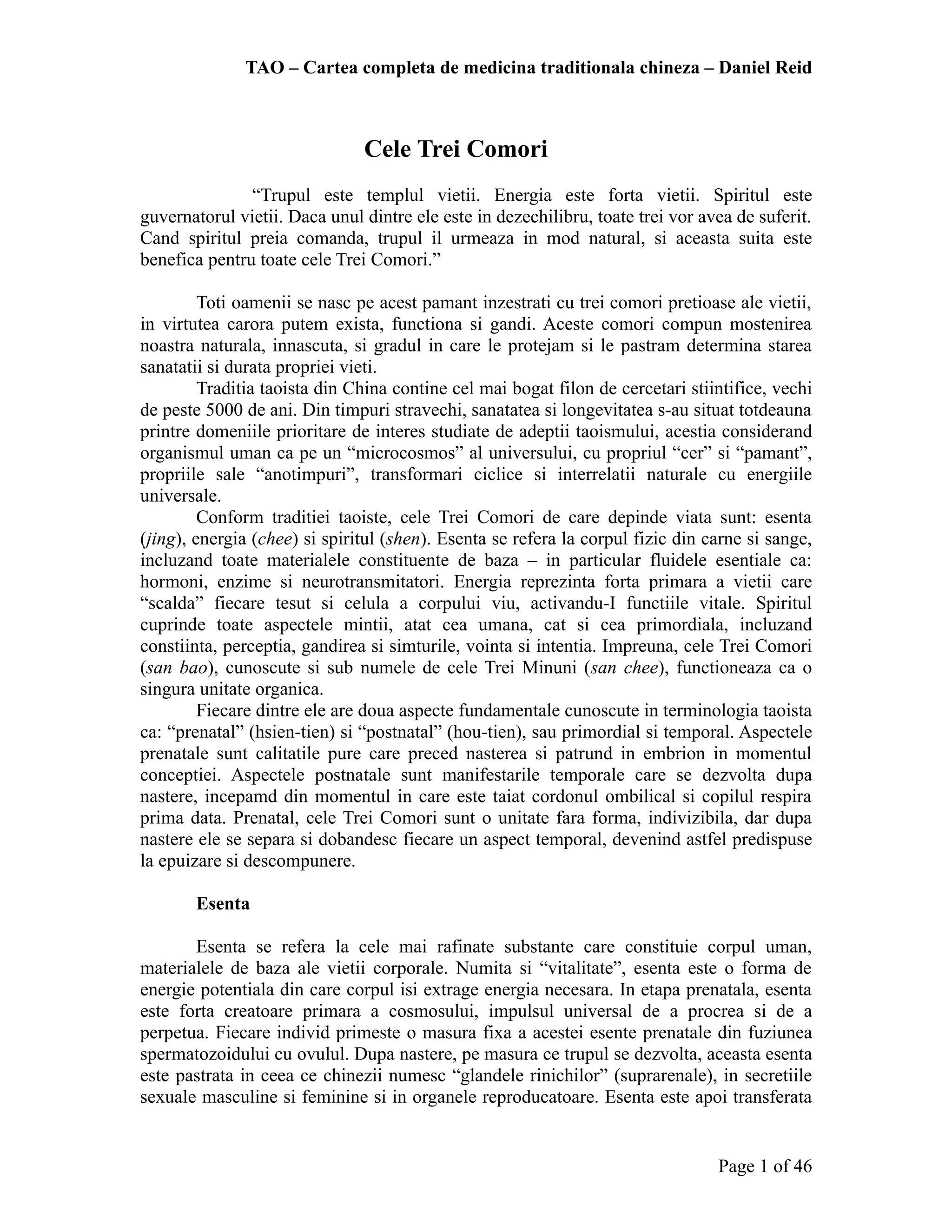 Tao carte completa de medicina traditional a chineza daniel reid | PDF