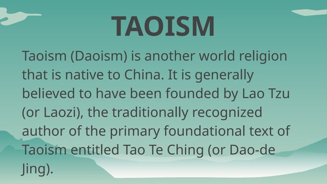 Taoism, Introduction to World Religion.pptx | Buddhism | Religion ...