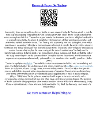 Taoism Essay | PDF