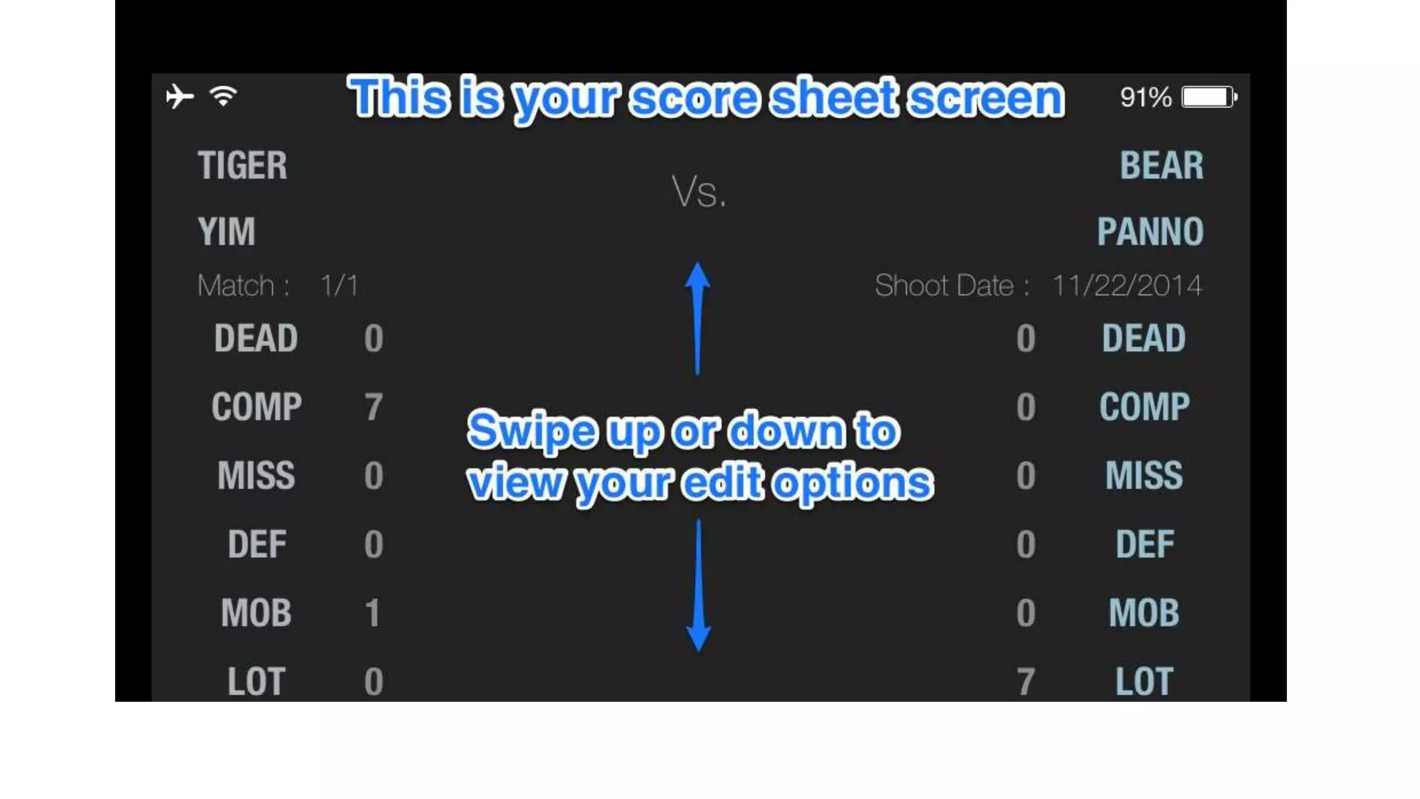Tap scorekeeper - editing your scoresheet | PPTX