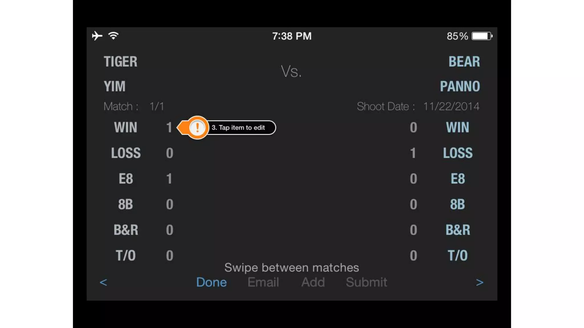 Tap scorekeeper - editing your scoresheet | PPTX