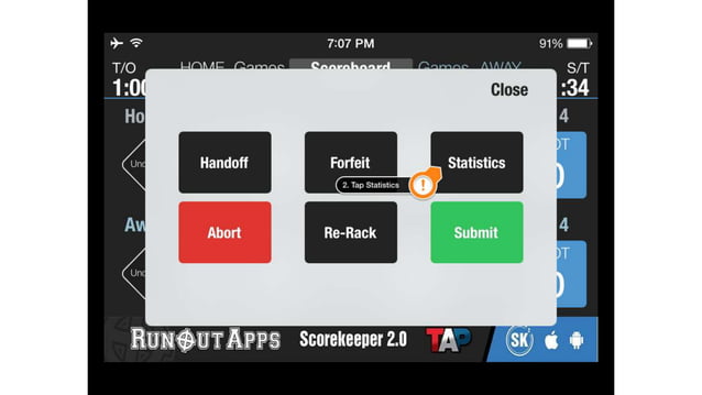 Tap scorekeeper - editing your scoresheet | PPTX