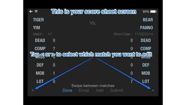 Tap scorekeeper - editing your scoresheet | PPTX