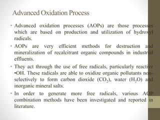 Advanced Oxidation Process and Son Photo Catalysis | PPT