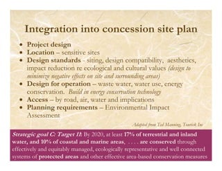 Tourism Concessions and the CBD Aichi Targets | PPT