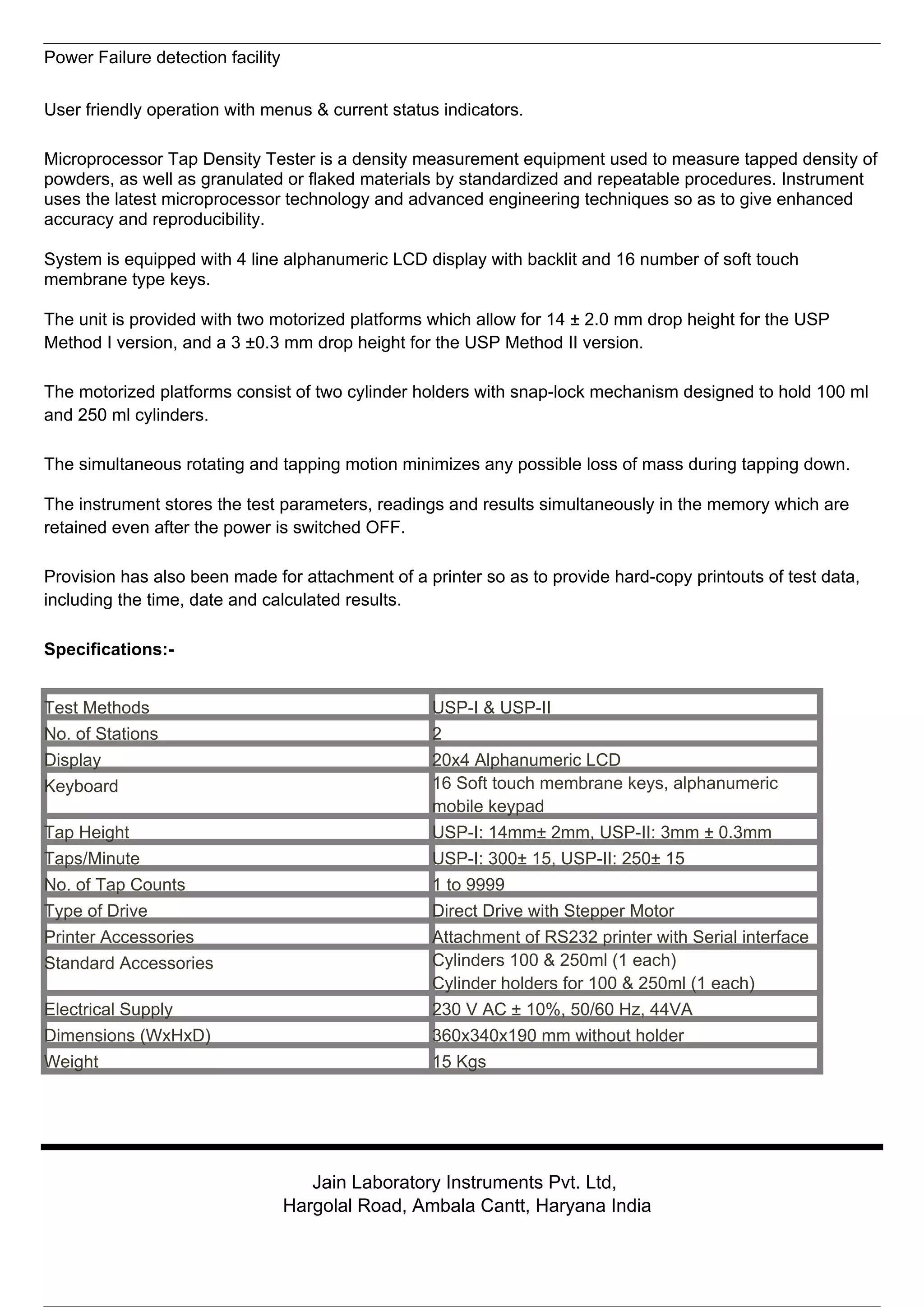 Tap density tester | PDF