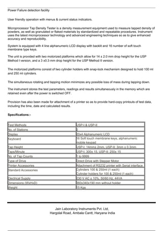 Tap density tester | PDF