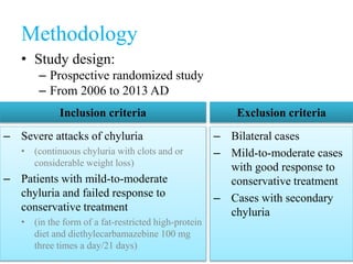 Chyluria: Journal presentation | PPTX