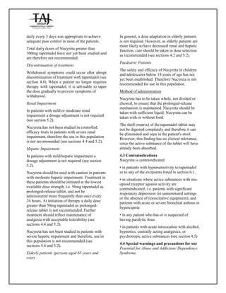 apentadol Extended Release Tablets IP 50mg; 100mg; 150mg; 200mg ...