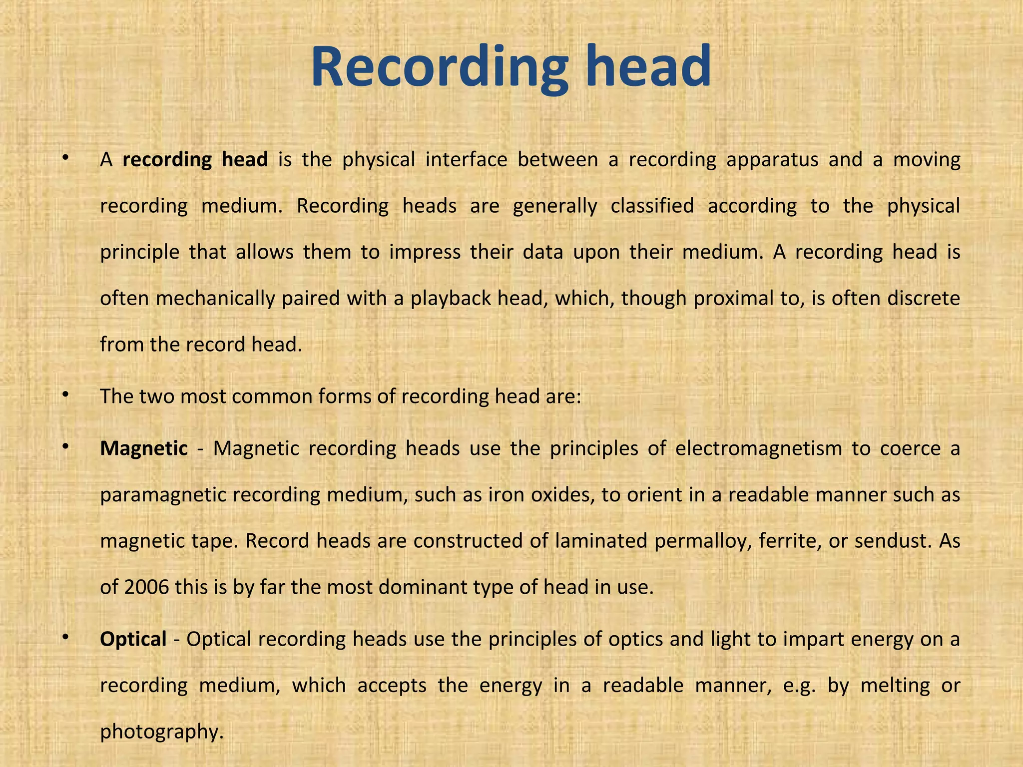 Magnetic Tape recorder | PPT