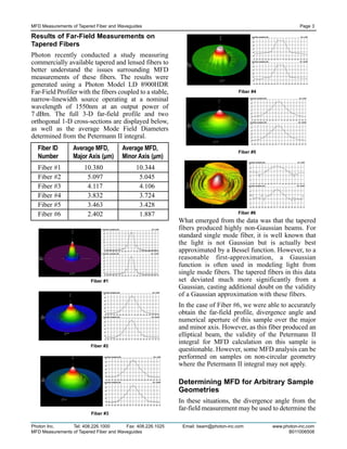 Measurment of MFD of Tapered fibers | PDF