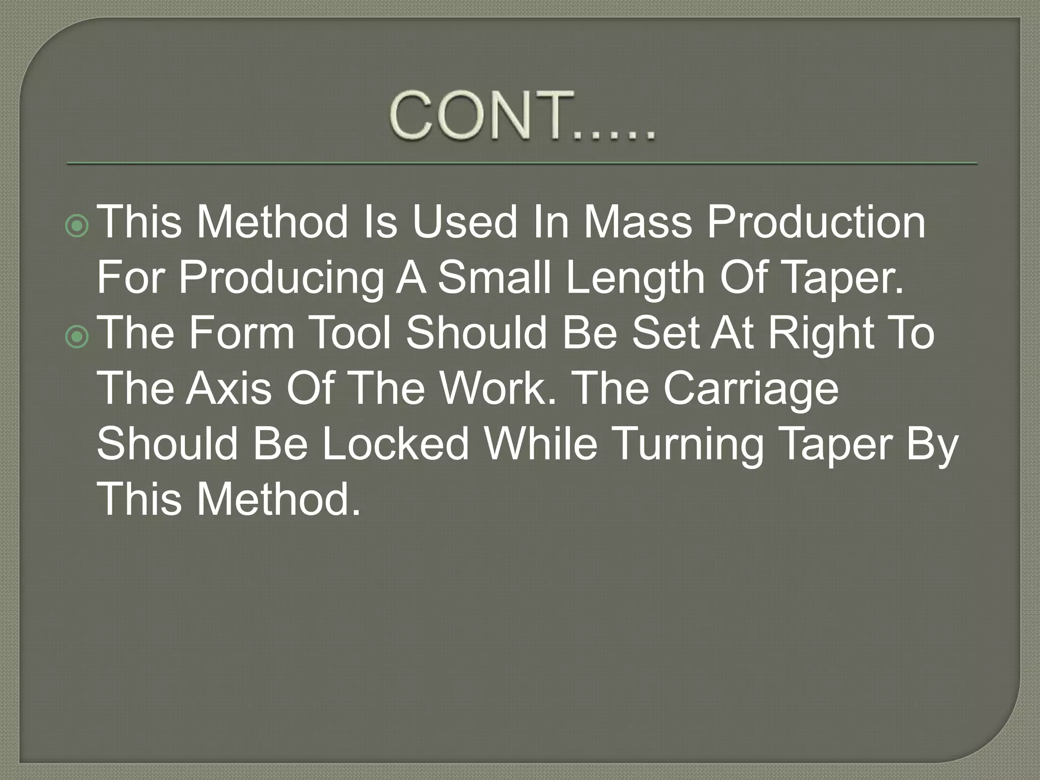 Taper turning method for engine lathe | PPTX