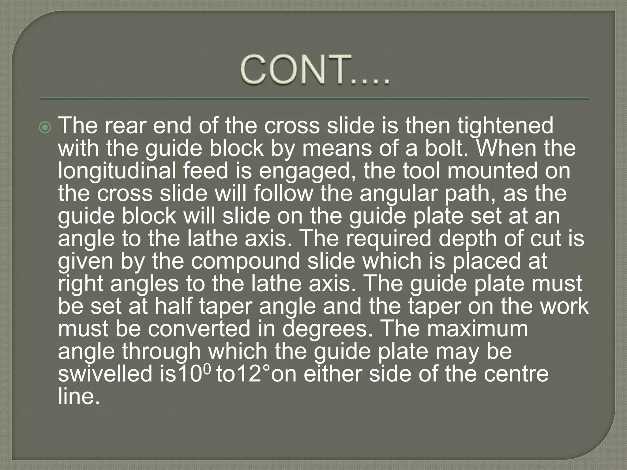 Taper turning method for engine lathe | PPTX