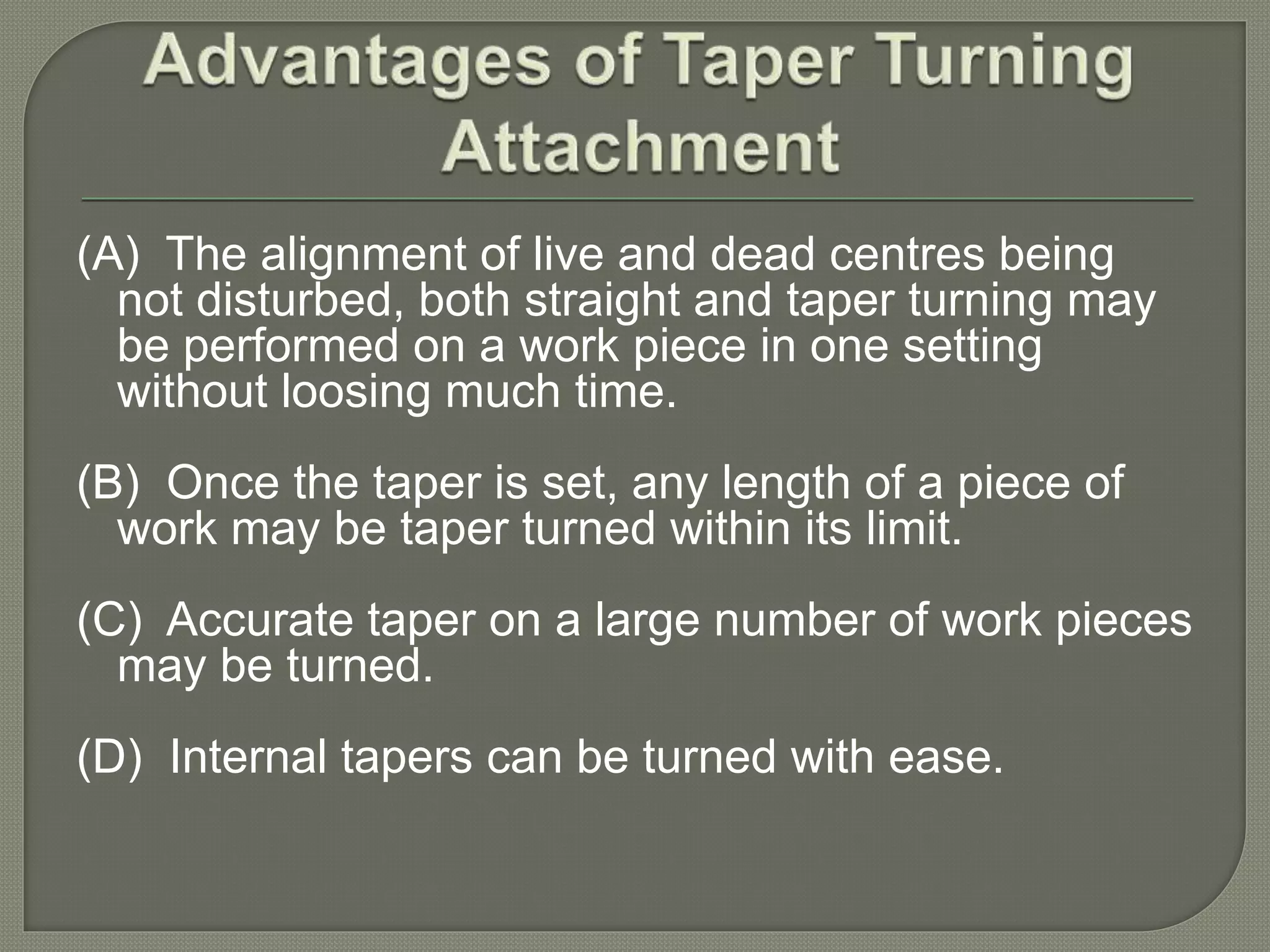 Taper turning method for engine lathe | PPTX