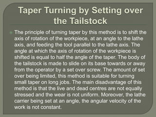 Taper turning method for engine lathe | PPTX