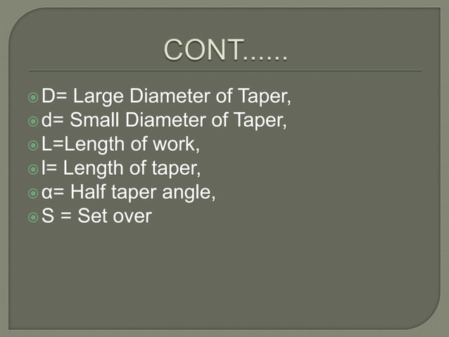 Taper turning method for engine lathe | PPTX