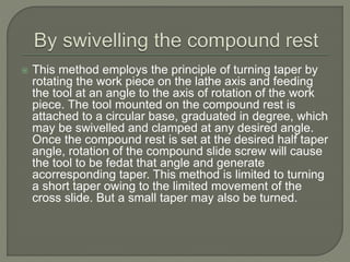 Taper turning method for engine lathe | PPTX