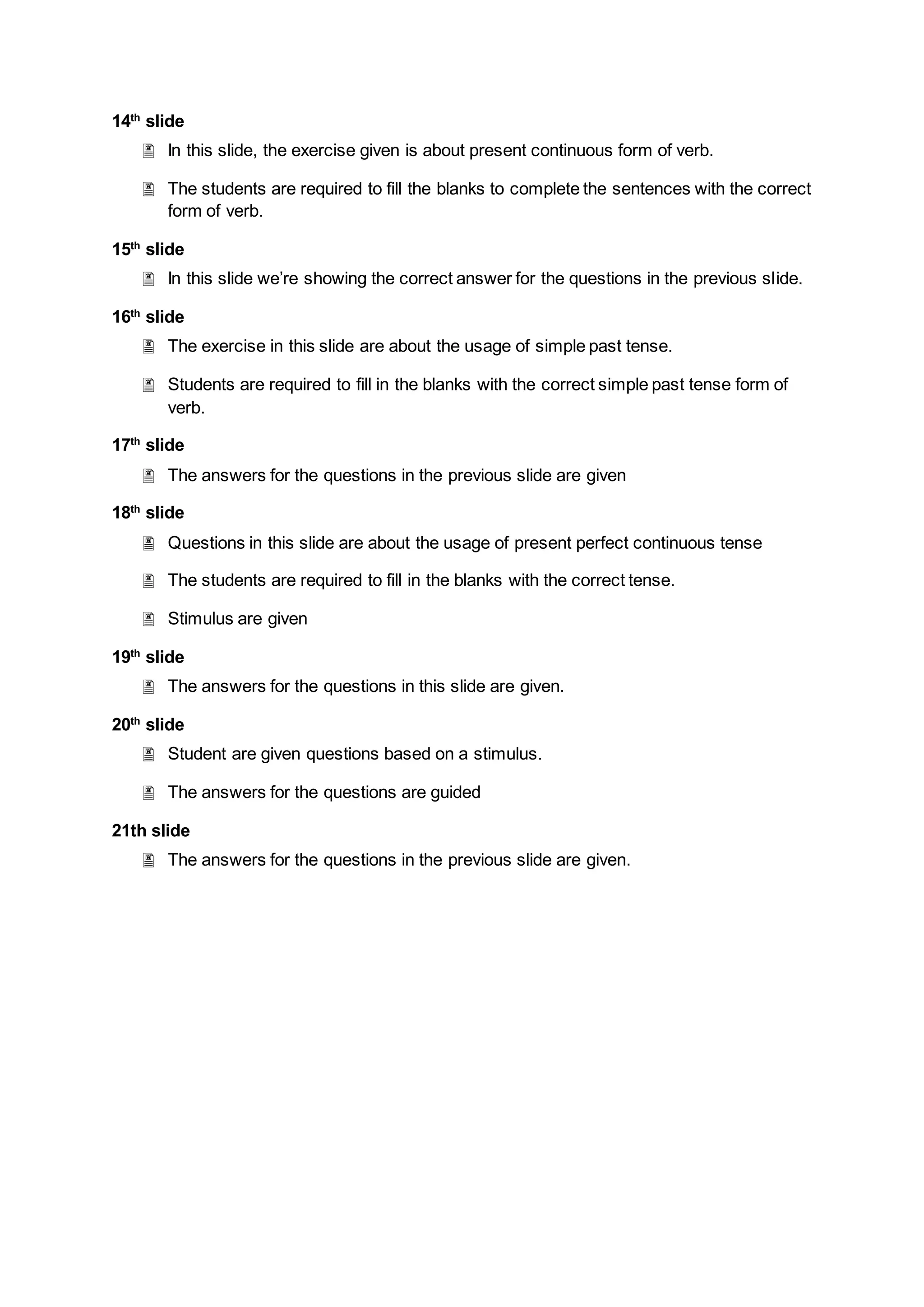 Tapescript of the tenses | DOCX