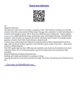Tapeworm Infection | PDF