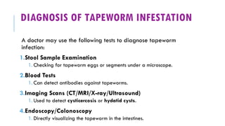 Tapeworm infestation for health sciences | PPTX