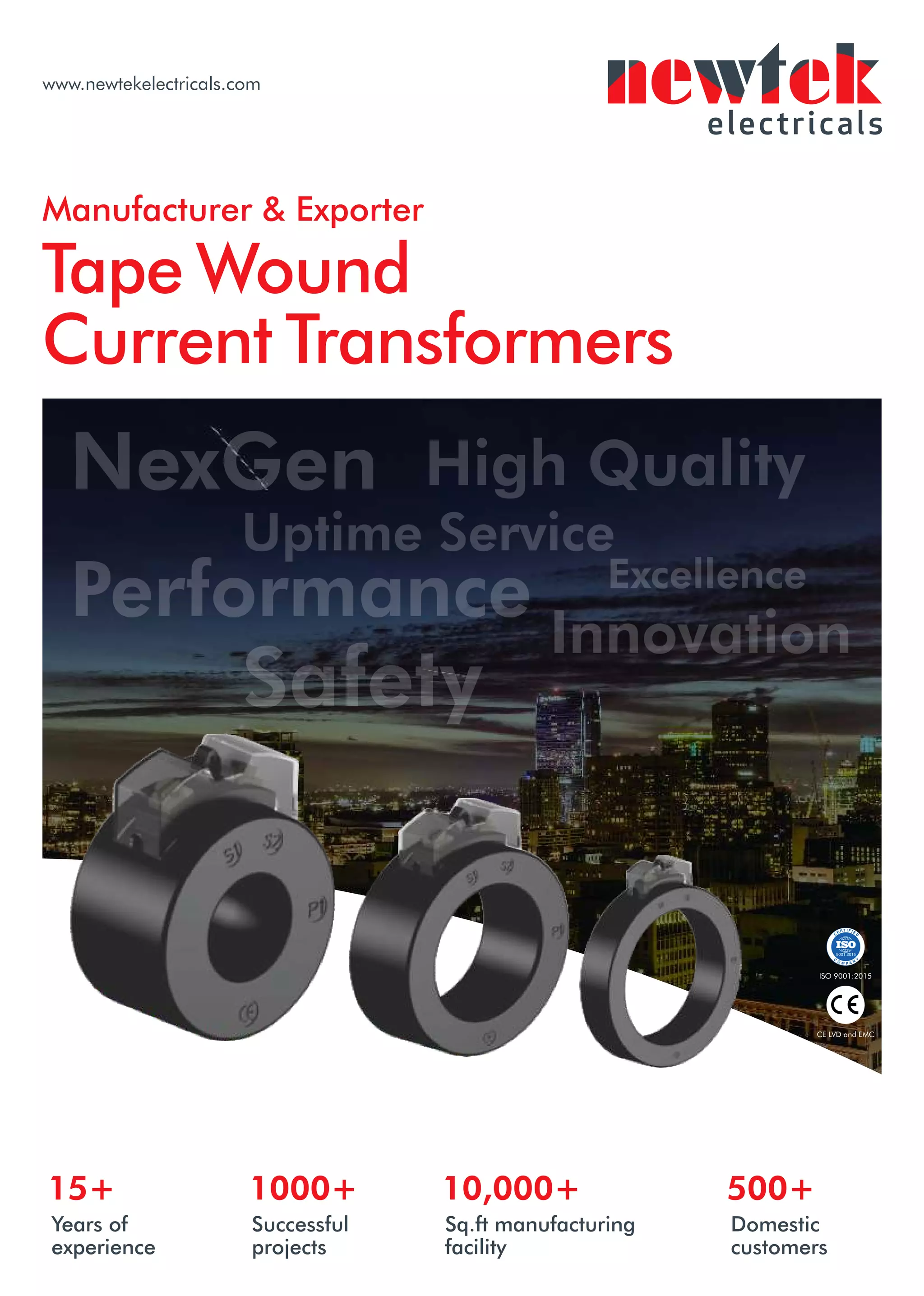 Tape wound current transformers - Newtek Electricals, CTs, PTs, Digital ...