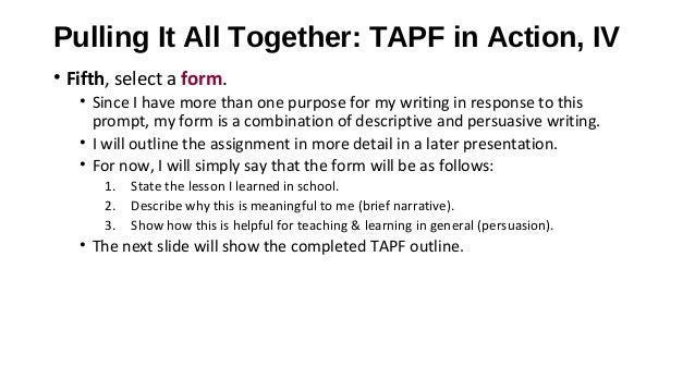 Making a Writing Plan Using TAPF | PPT