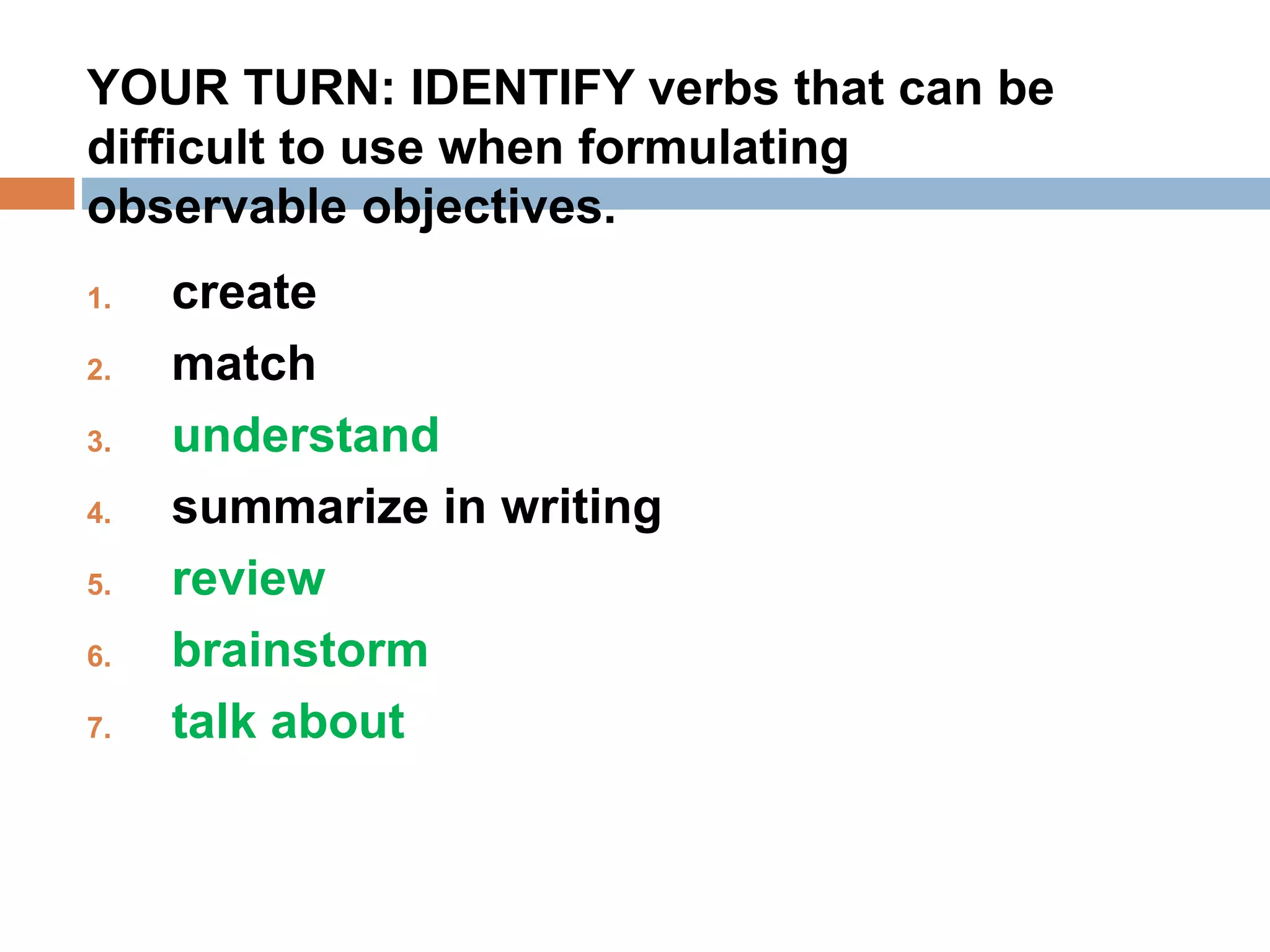 Tap indicator standards objectives | PPTX