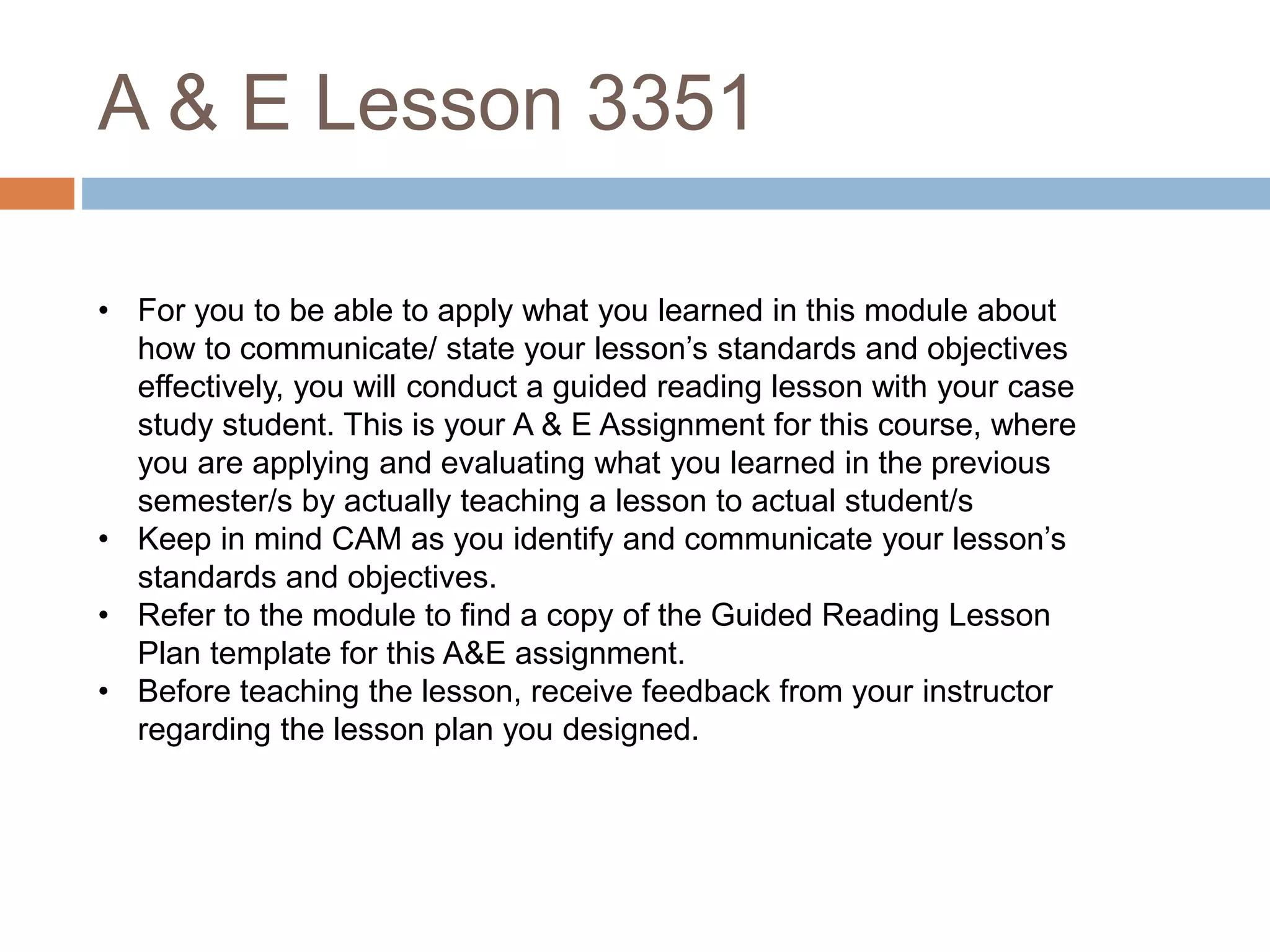 Tap indicator standards objectives | PPTX