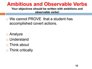 Tap indicator standards objectives | PPTX