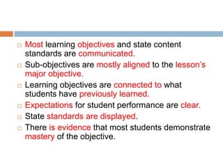 Tap indicator standards objectives | PPTX