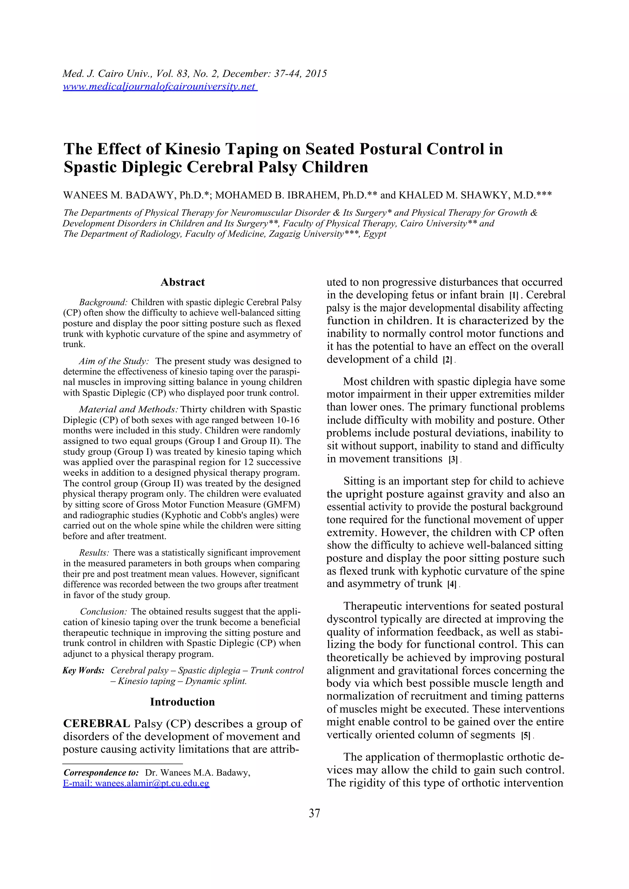 Taping in spastic cp child | PDF