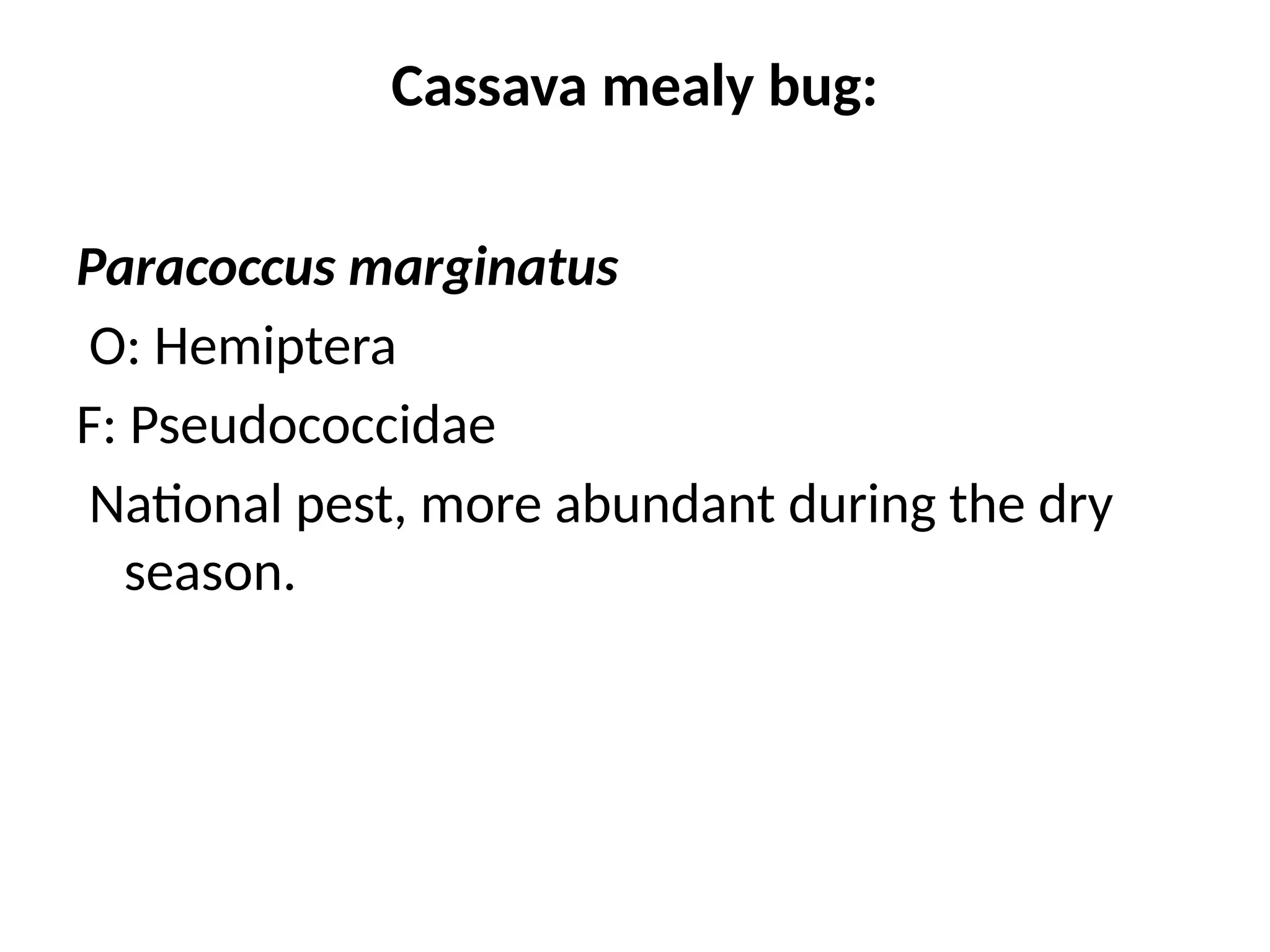 tapioca pests symptoms, cause and management | PPTX