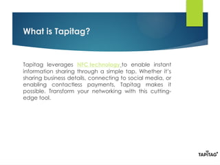 Tapitag: Easy and Smart NFC Solutions for Everyone | PPT