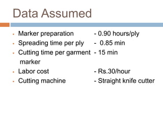 CUT ORDER PLAN SPREADING & CUTTING OF APPAREL PRODUCTS | PPTX