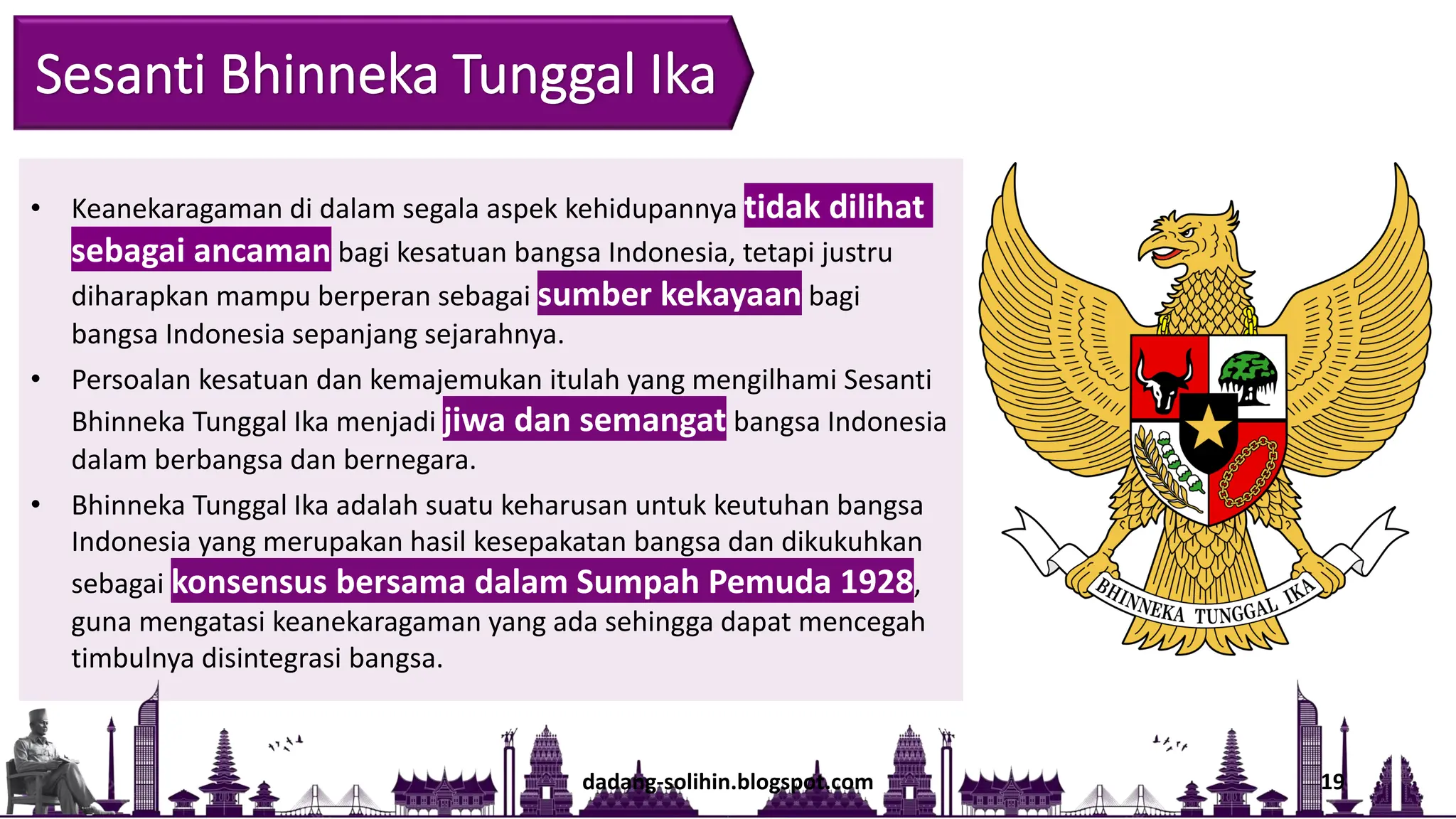 lmplementasi Nilai-nilai Kebangsaan yang Bersumber dari Sesanti Bhinneka Tunggal lka | PPT
