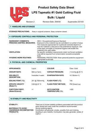 Tapmatic #1 Gold Cutting Fluid now at Project Sales Corp | PDF