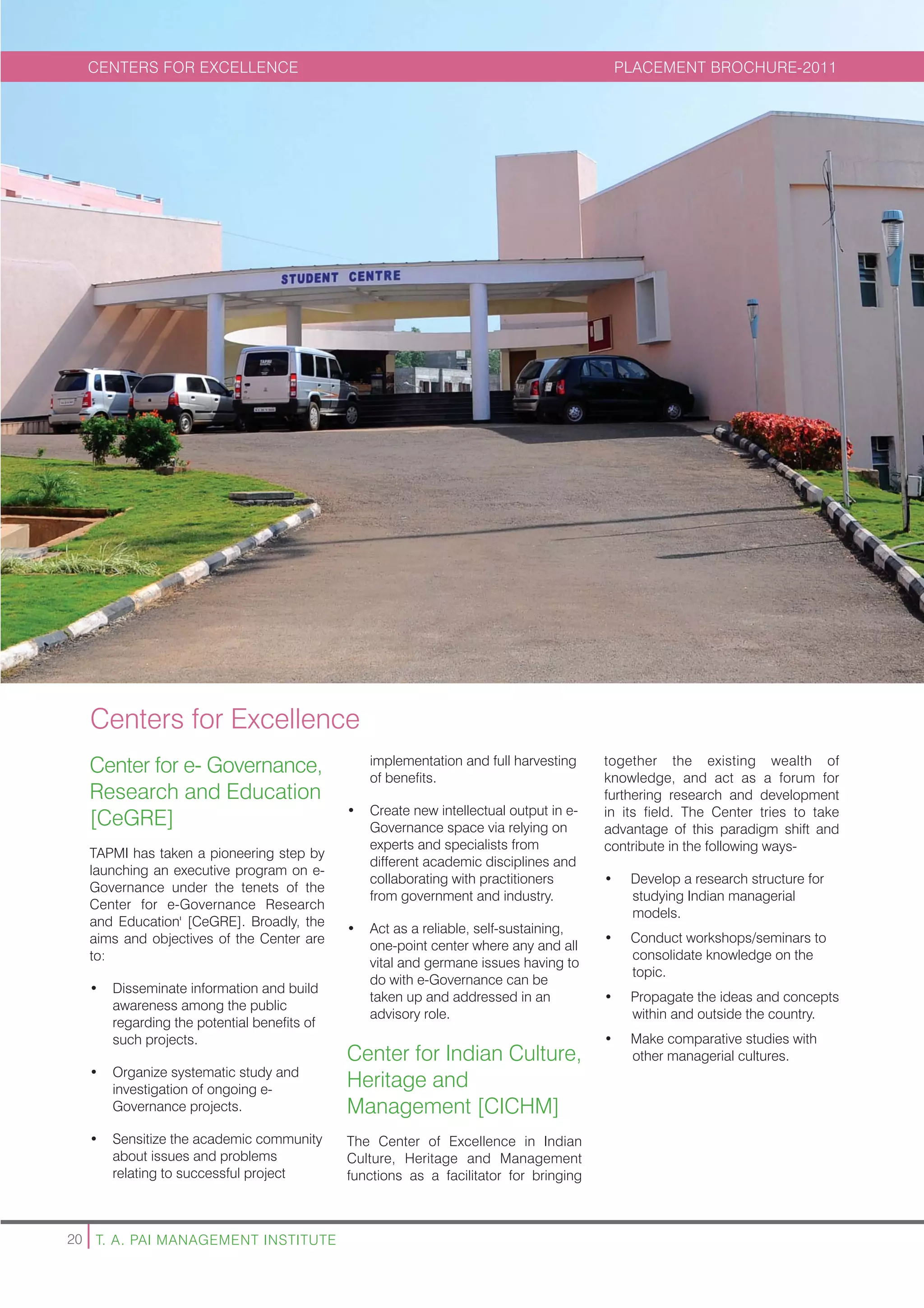 Tapmi placement brochure 2011 | PDF