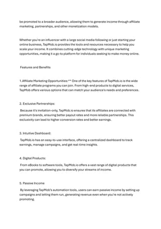 Your step by step guide to Tapmob.io 2024 SIDEHUSTLE GUIDE | PDF