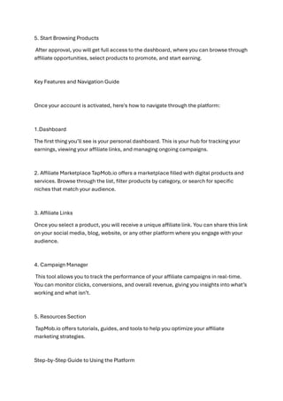 Your step by step guide to Tapmob.io 2024 SIDEHUSTLE GUIDE | PDF