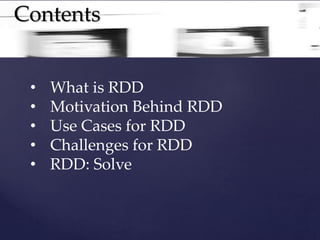 Resilient Distributed DataSets - Apache SPARK | PPTX