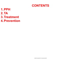 tranexamic acid for prevention and treatment of postpartum haemrrhage | PDF